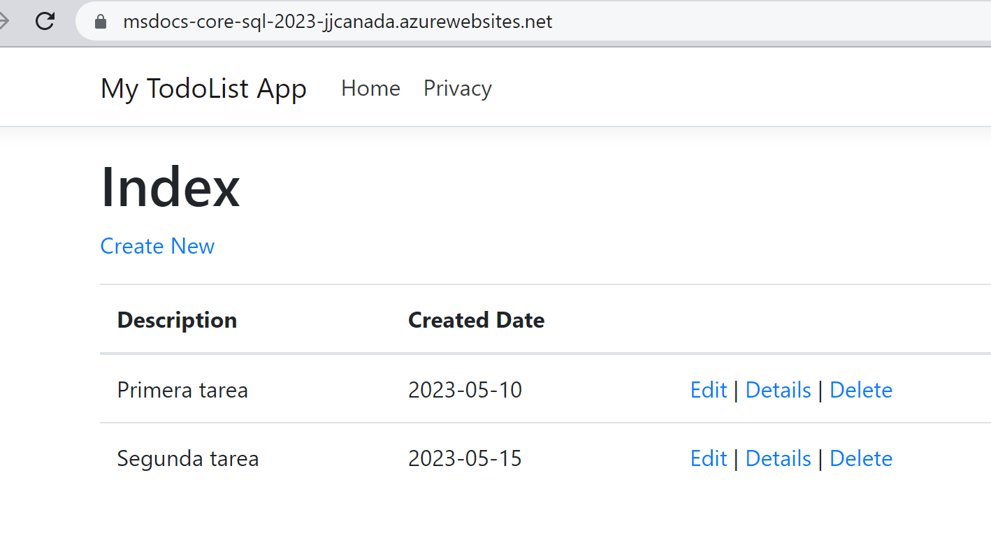 Tutorial – Aplicación Web DotNet Core con Base de datos SQL en Azure