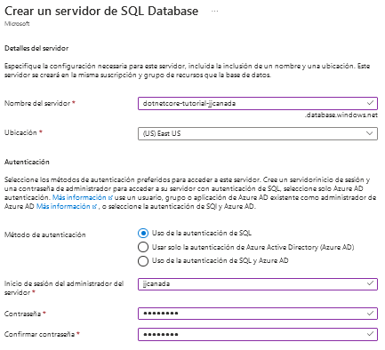 Tutorial – Aplicación Web DotNet Core con Base de datos SQL en Azure